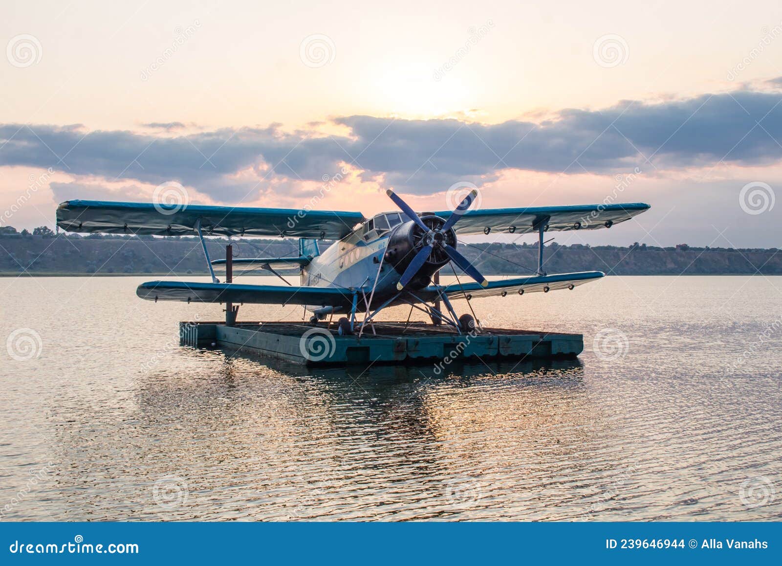 Old plane on the water stock photo. Image of blue, aviation - 239646944
