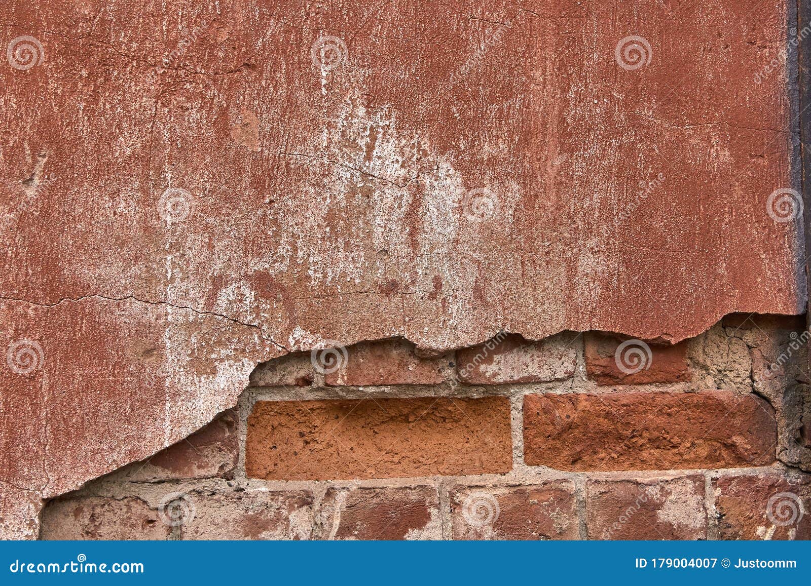 The Old Plaster on the Brick Wall is Falling Off Stock Image - Image of ...
