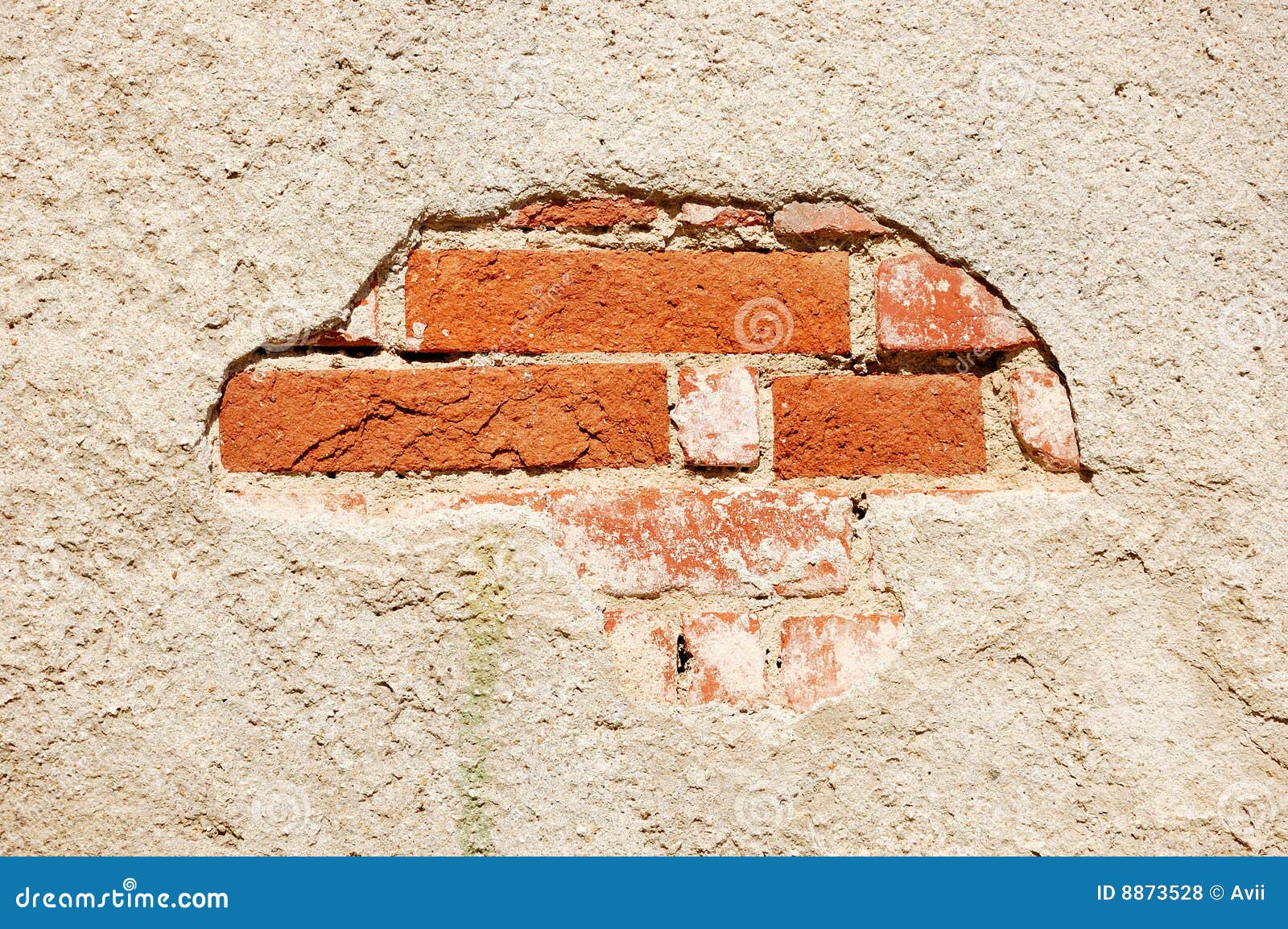 Old plastered brick wall stock photo. Image of sign, porous - 8873528