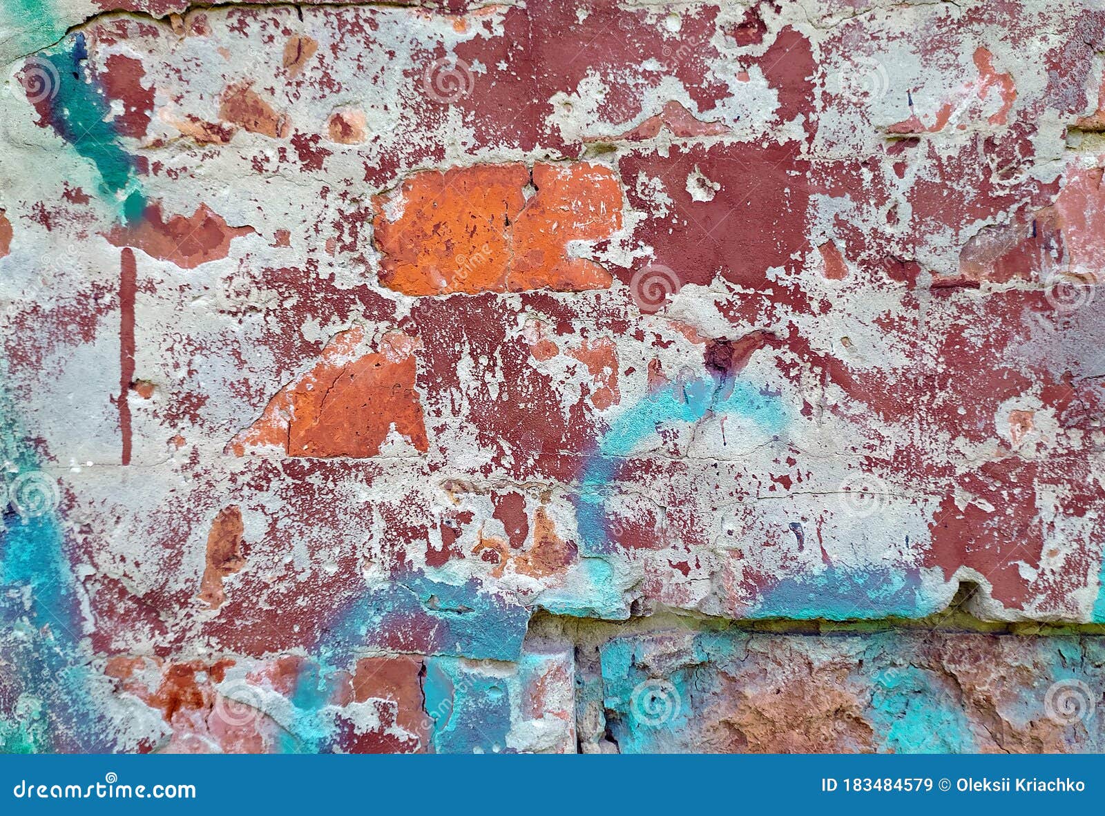 Old Plastered Brick Wall Texture Background. Stock Image - Image of ...