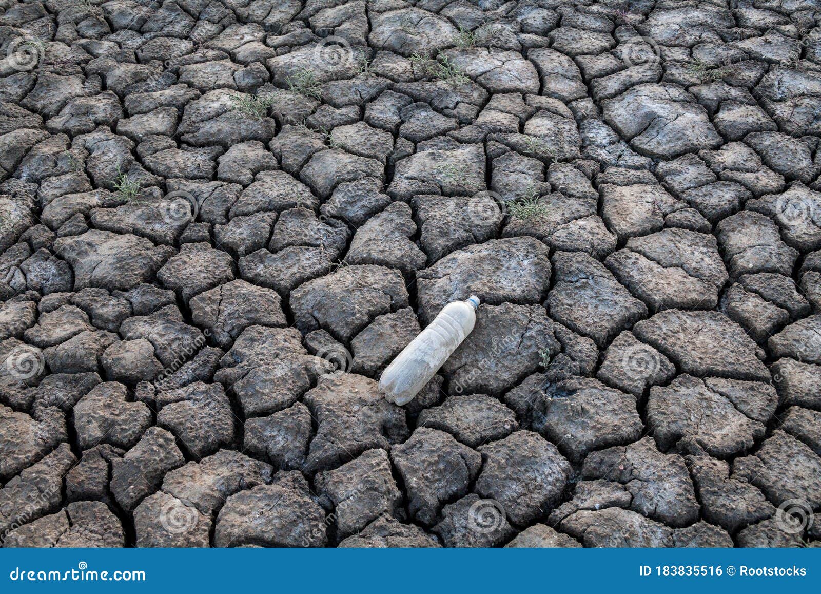 Old Plastic Bottle on the Ground Stock Photo - Image of heat, fissure ...