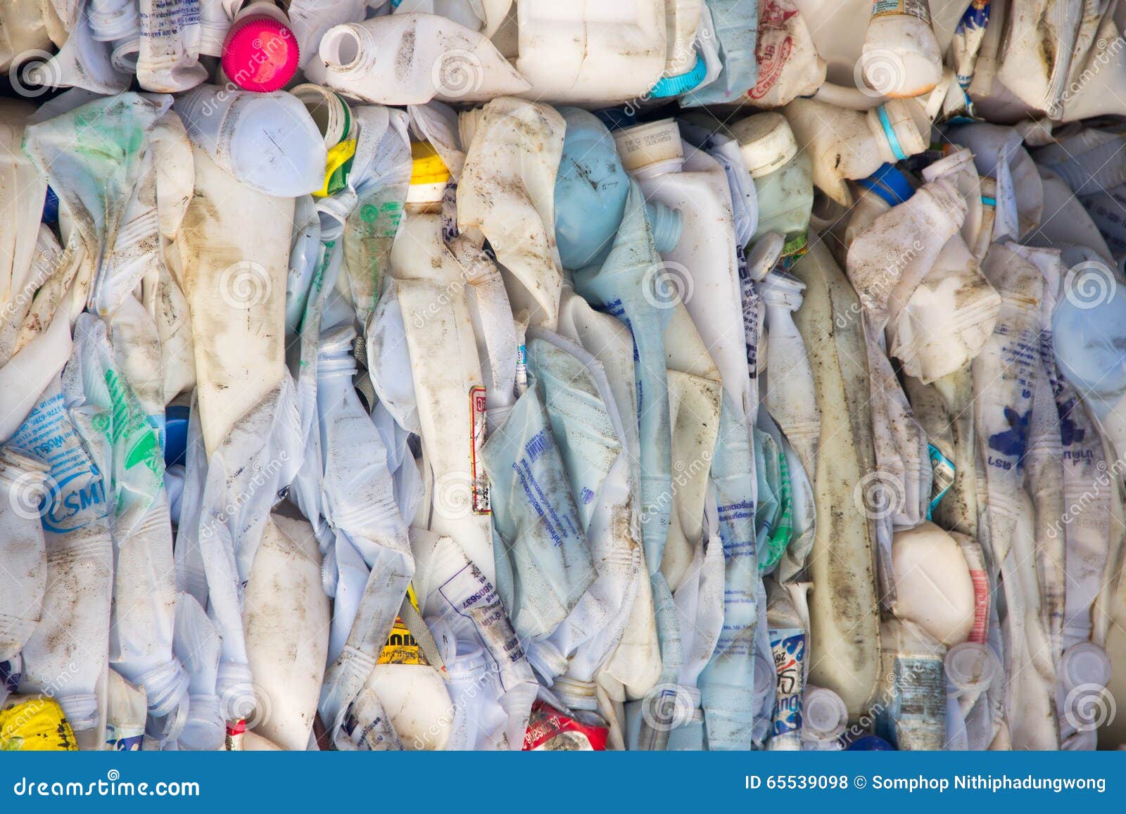 Old plastic bottles stock photo. Image of reuse, junk - 65539098