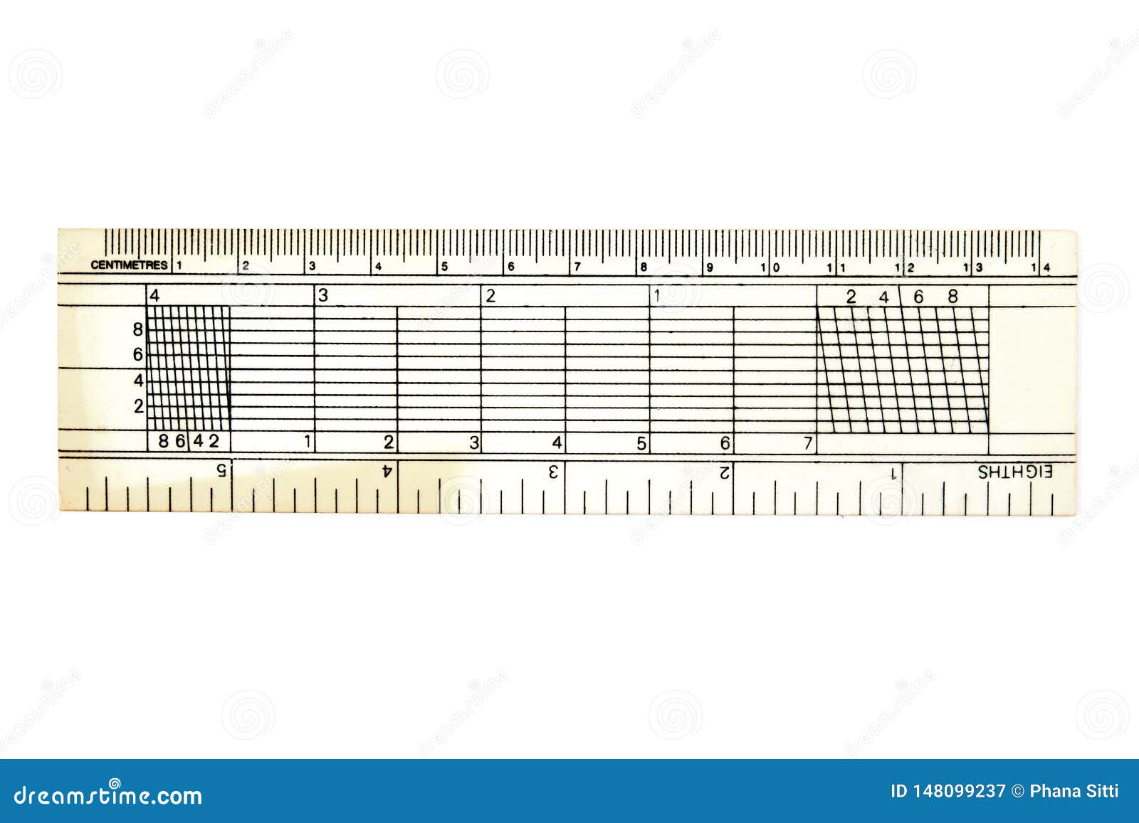 Old Plastic Rulers Isolated on White Background Stock Image - Image of ...