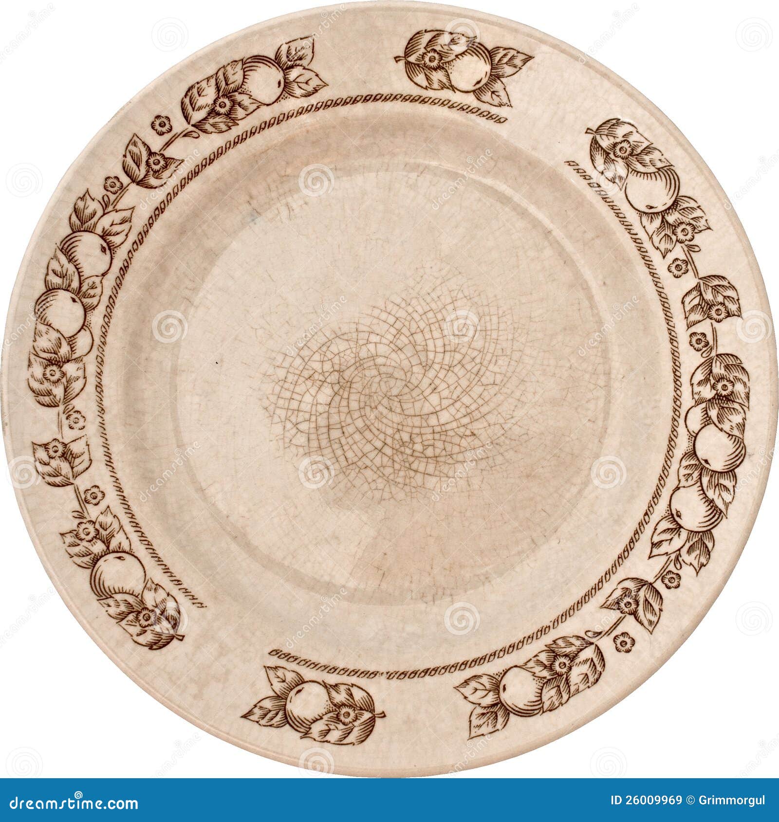 Old plate with cracks stock image. Image of drawing, faience - 26009969