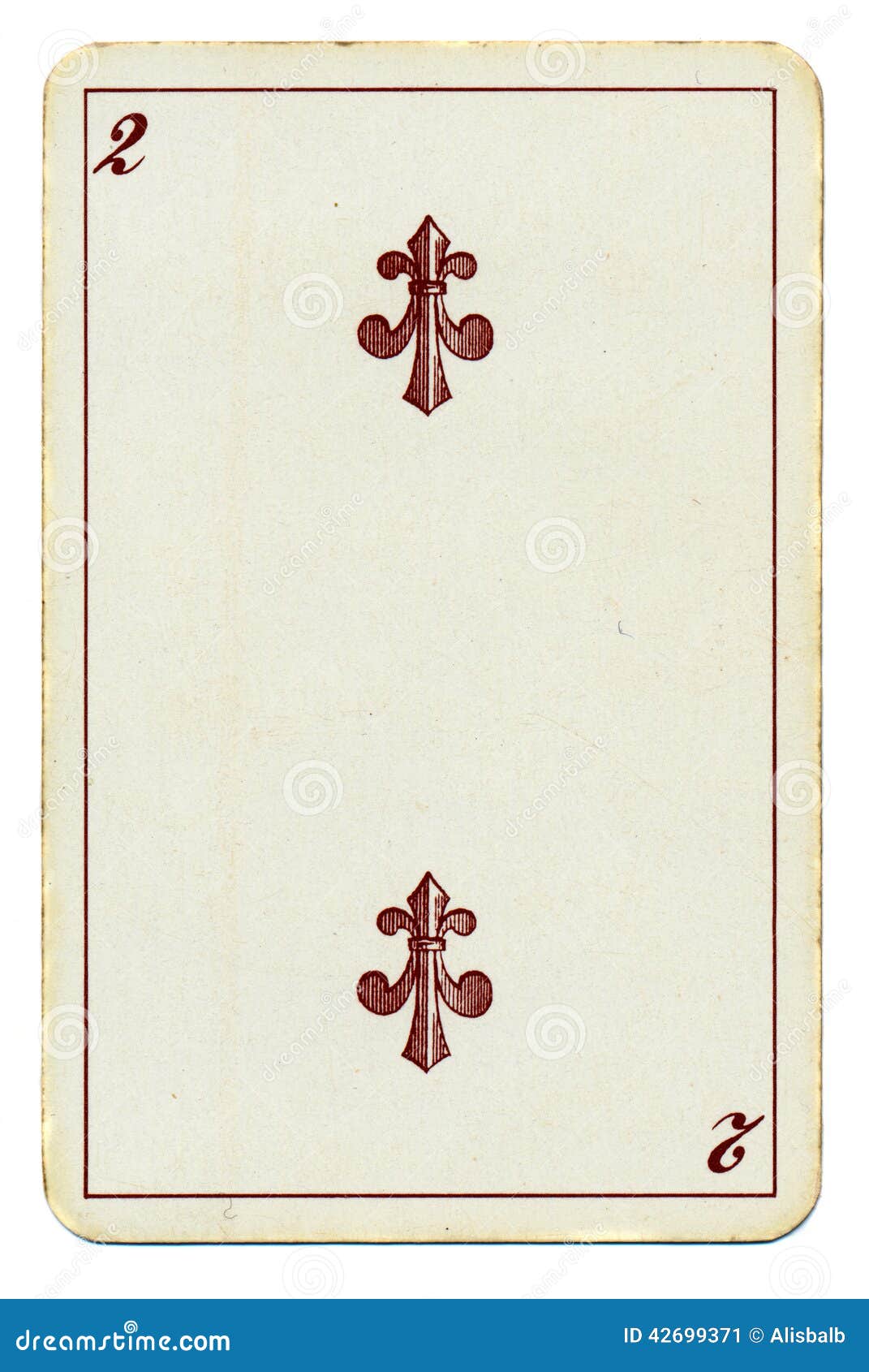 Old Playing Card with Number 2 Stock Image - Image of game, used: 42699371