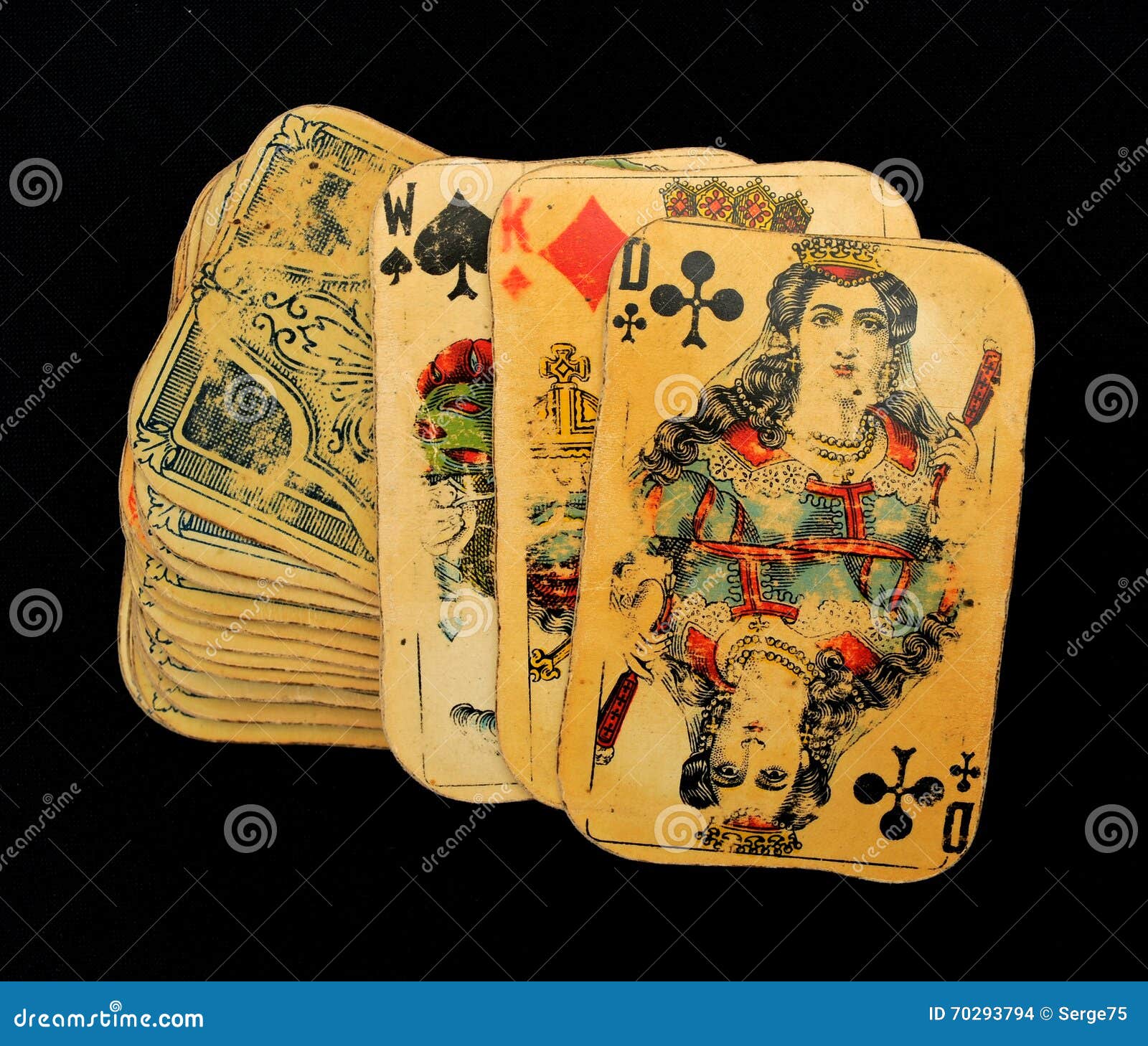 Old playing cards stock photo. Image of jack, queen, vegas - 70293794