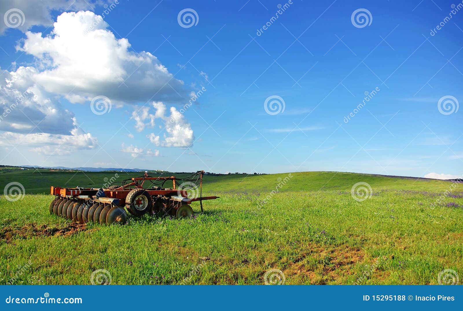 A old plough in field. stock photo. Image of prepare - 15295188