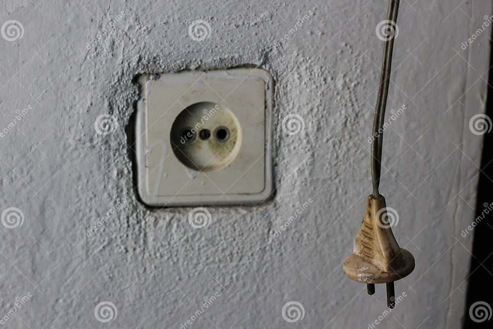 Old Electrical Outlet. Photo in Retro Style Stock Photo - Image of ...