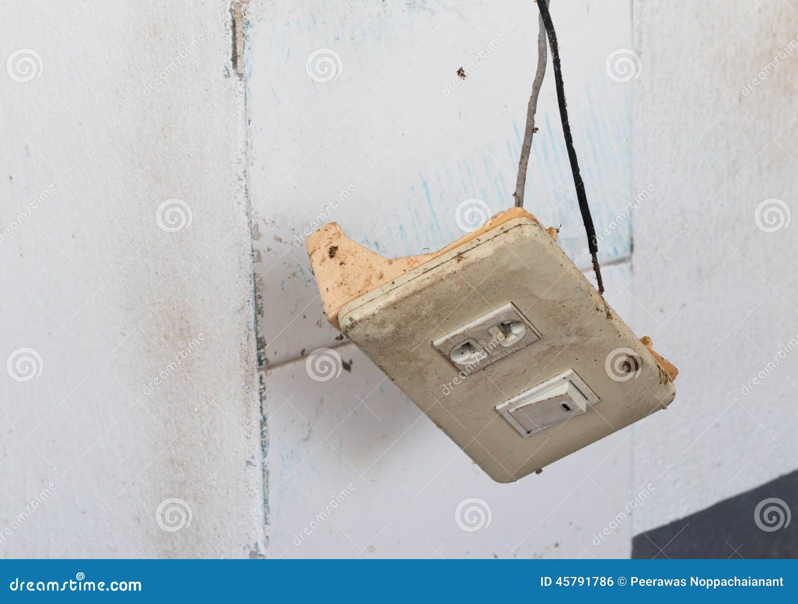 Old plug stock photo. Image of power, dirty, switch, cable - 45791786