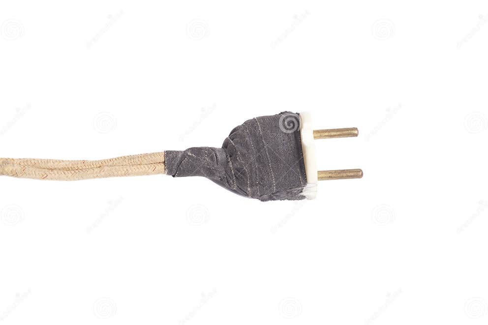 Old Plug Isolated on White Background Stock Photo - Image of connection ...