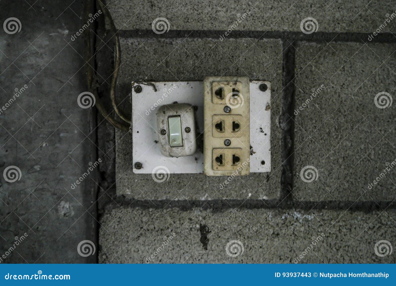 Old Plug and Power Switch in the Room. Stock Image - Image of ...