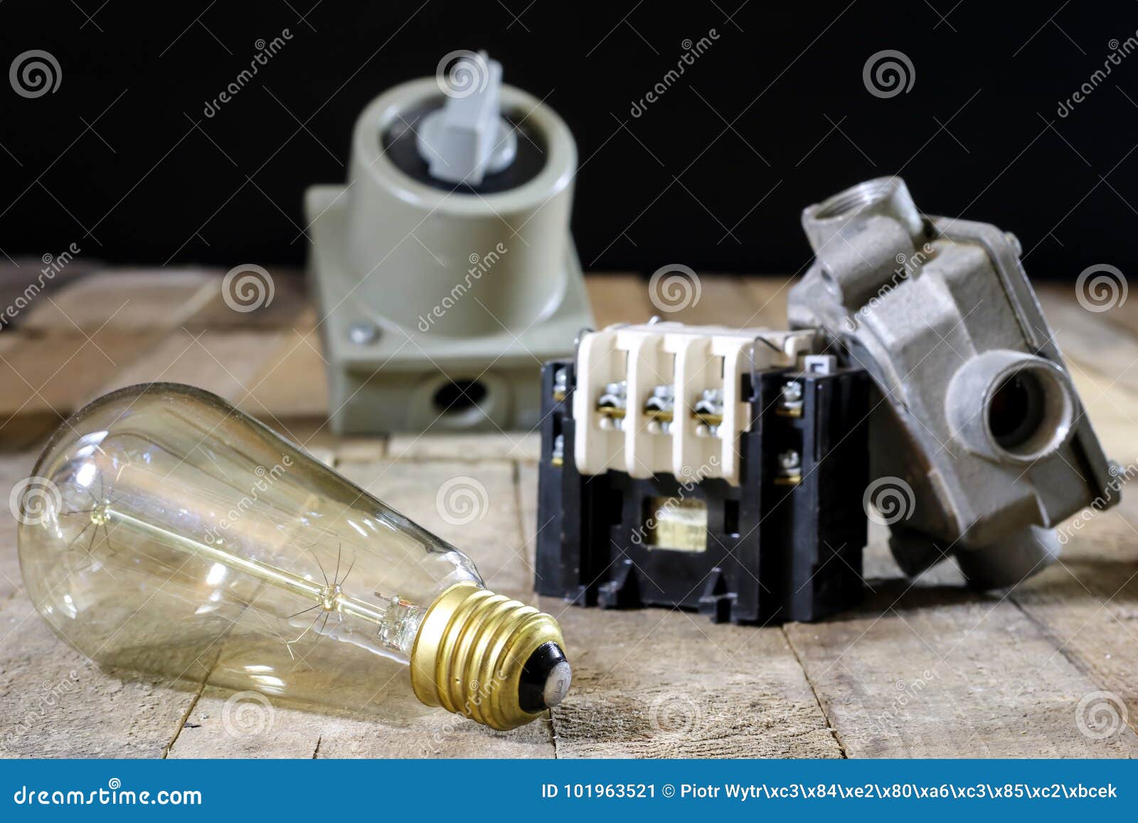 Old Plug and Socket High Voltage. Old Electrical Accessories Stock ...