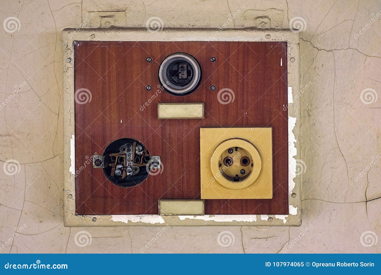 Old plug sockets stock image. Image of protection, cable - 107974065