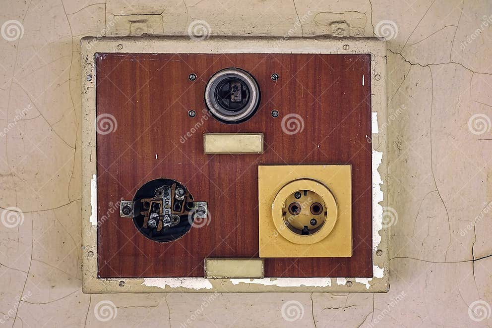 Old plug sockets stock image. Image of protection, cable - 107974065