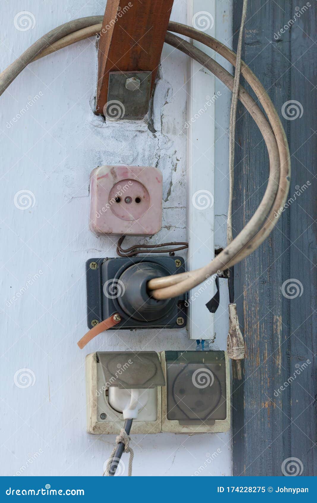 Old Plug in Sockets for House Stock Image - Image of equipment, design ...