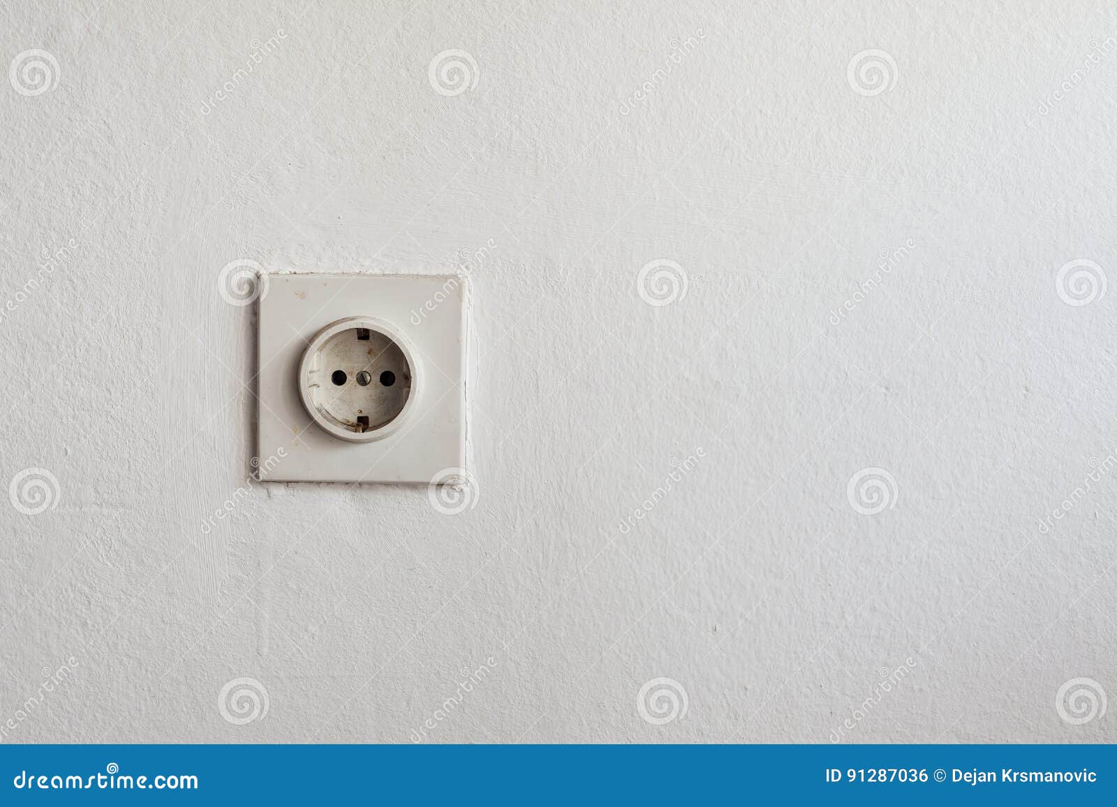 Old Plug in White Wall stock photo. Image of connection - 91287036