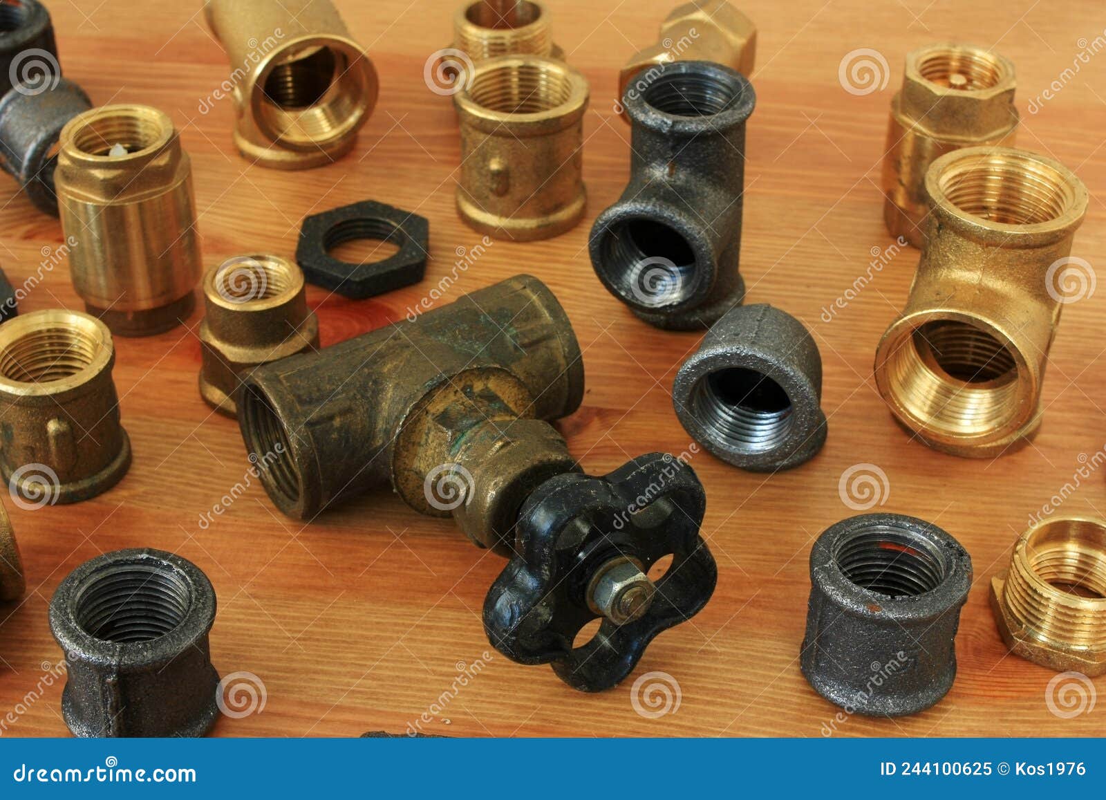 Old Plumbing Fittings for Plumbing Stock Image - Image of industry ...