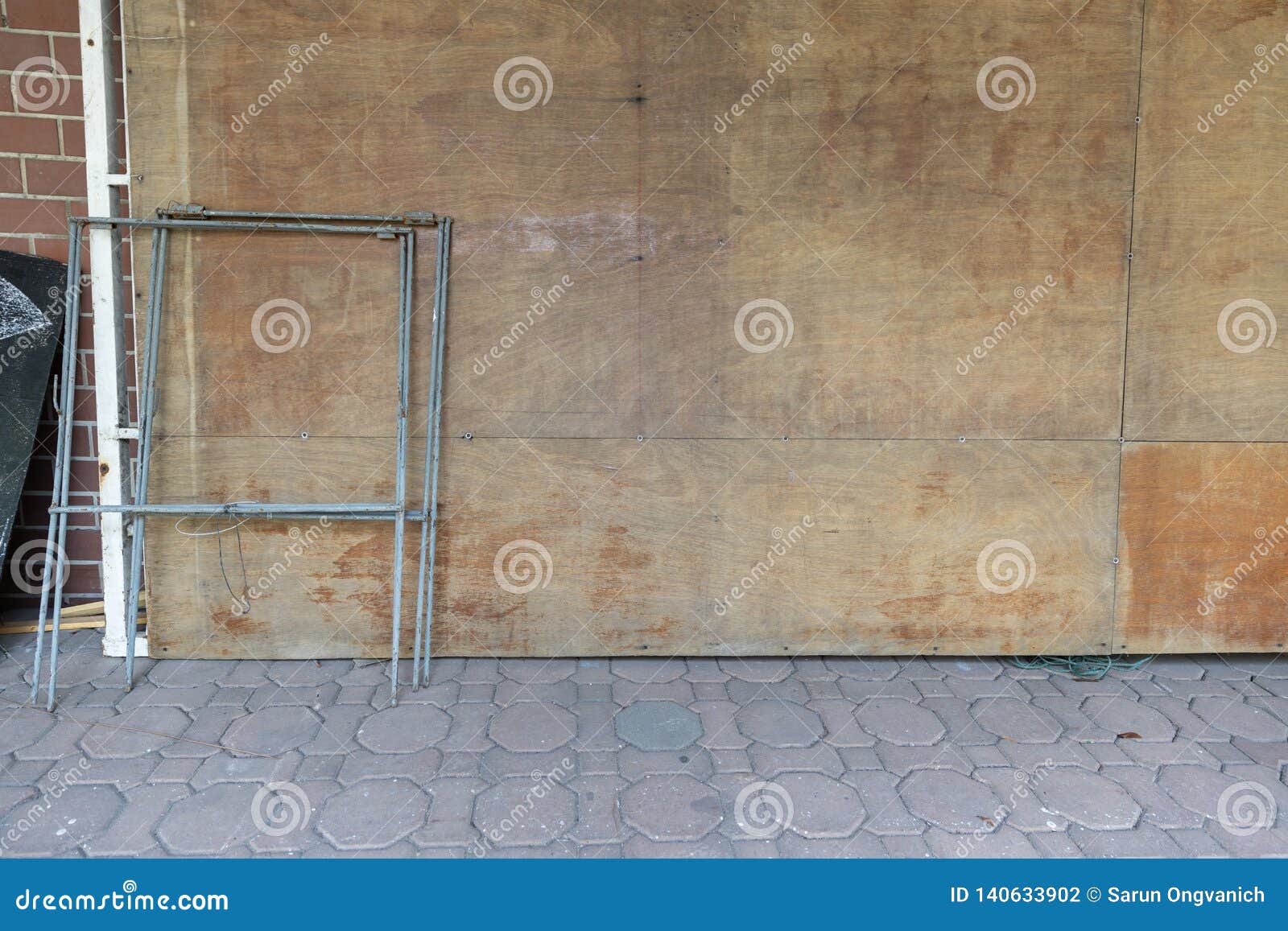 Old Plywood Texture Abstract Background with Scaffold Stock Photo ...