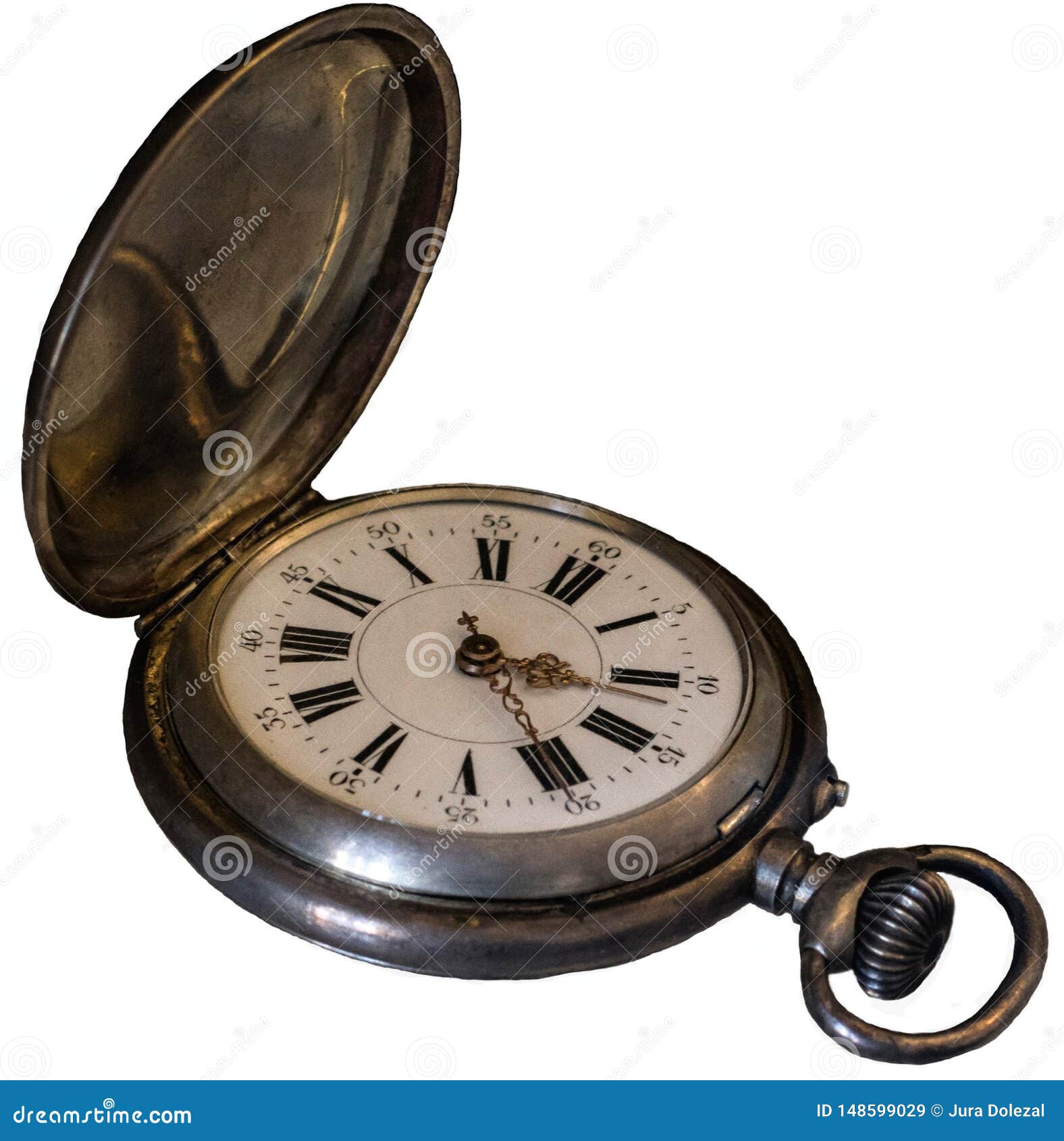 Old Pocked Watch, Separated Stock Image - Image of silver, watch: 148599029