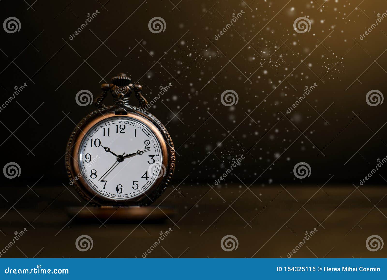 Old Pocket Watch On Dark Background Stock Image - Image of classics ...