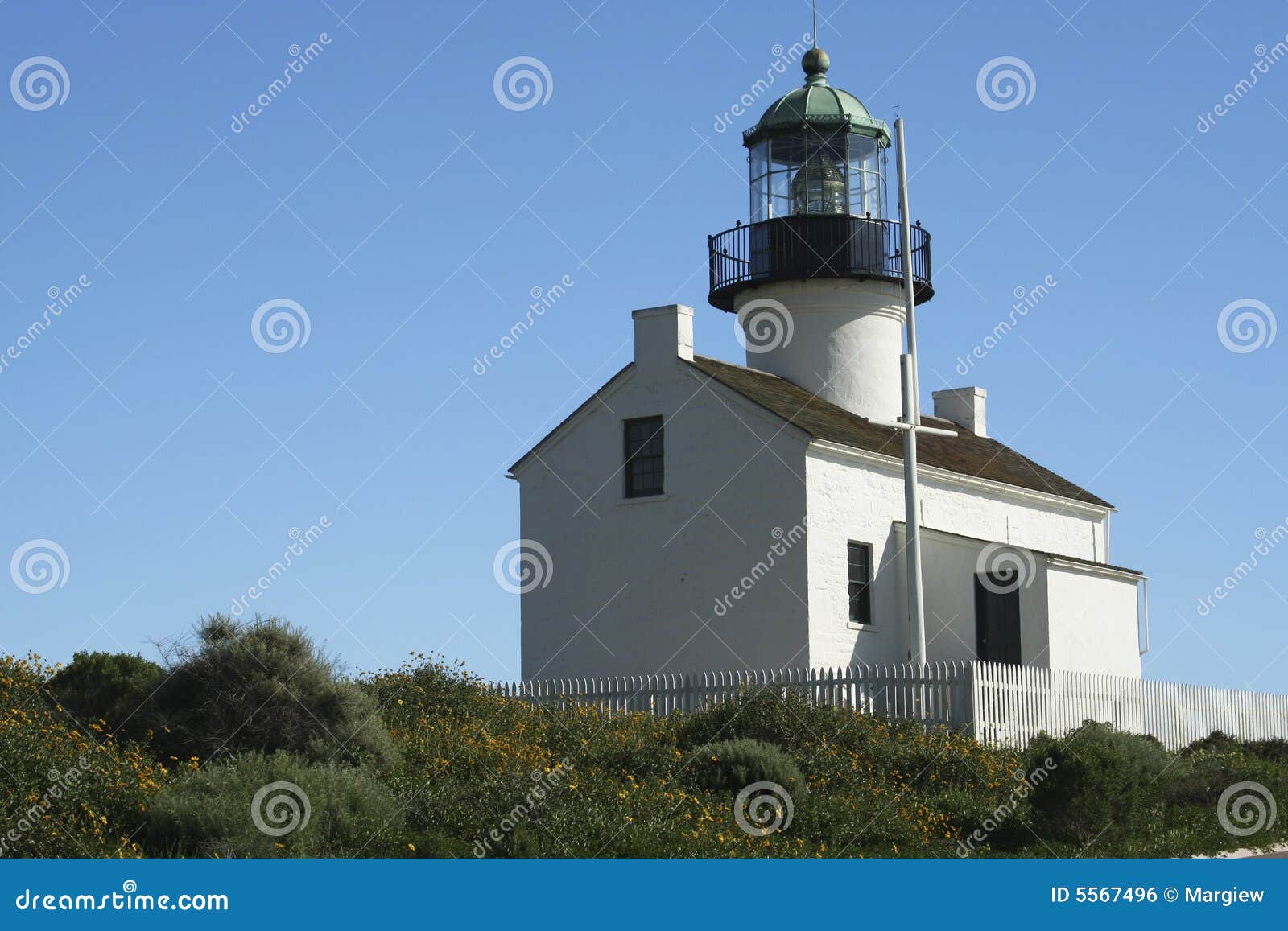 Old Point Loma Light stock photo. Image of ocean, warning - 5567496
