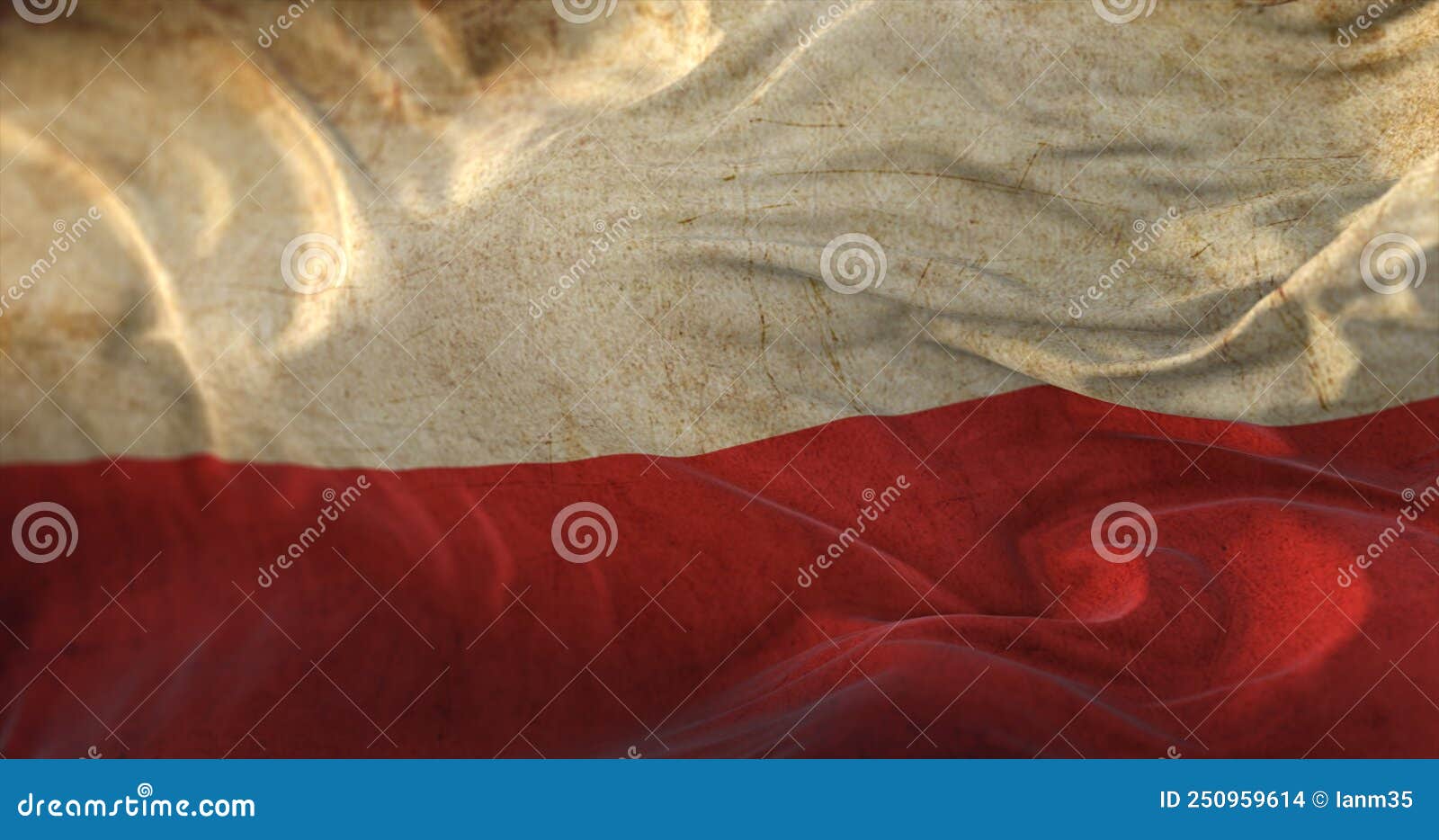 Old Poland Flag waving stock illustration. Illustration of nation ...