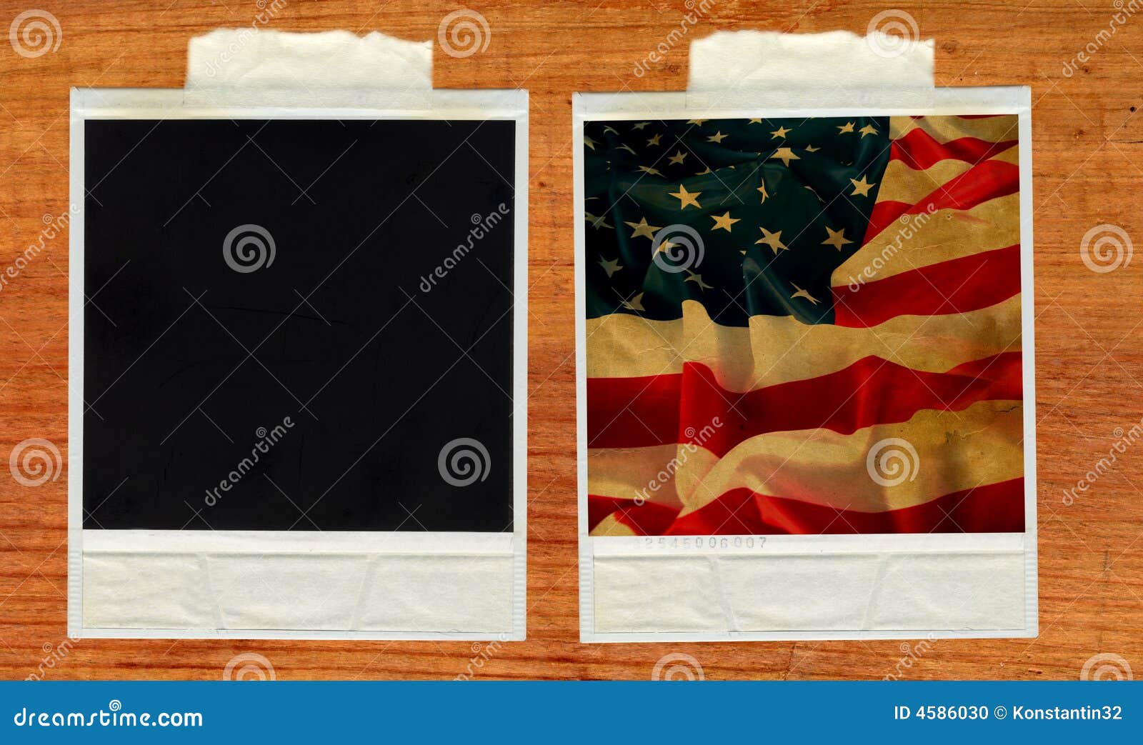 Old Polaroid Card with Vintage Flag USA Stock Photo - Image of nation ...