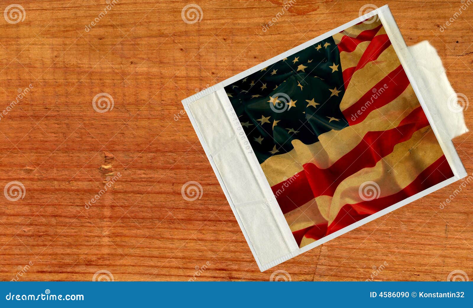Old Polaroid Card with Vintage Flag USA Stock Photo - Image of flag ...