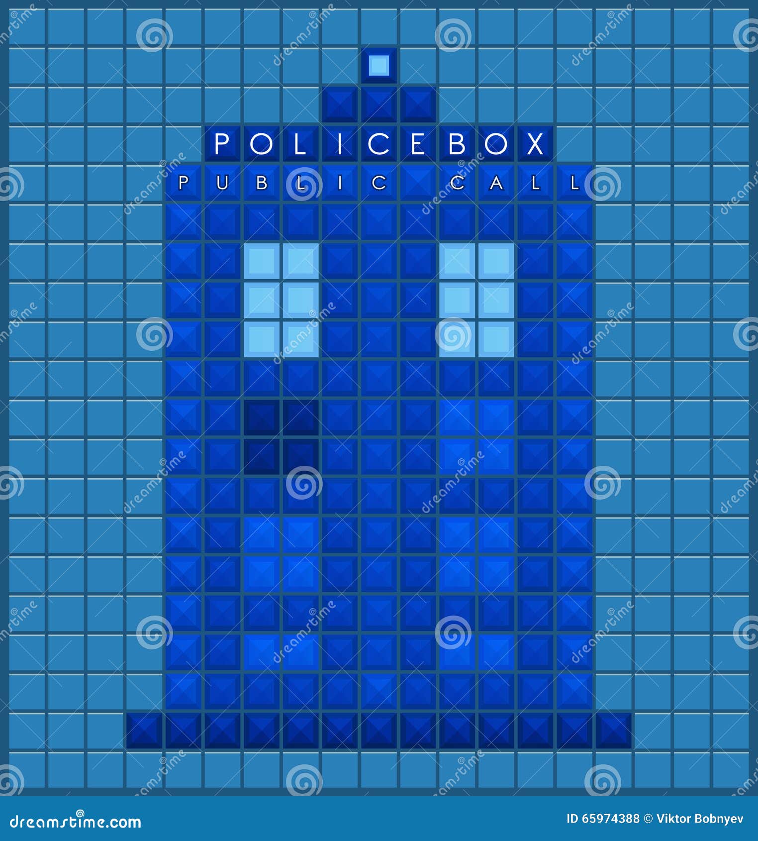 Old police box stock vector. Illustration of game, mosaic - 65974388