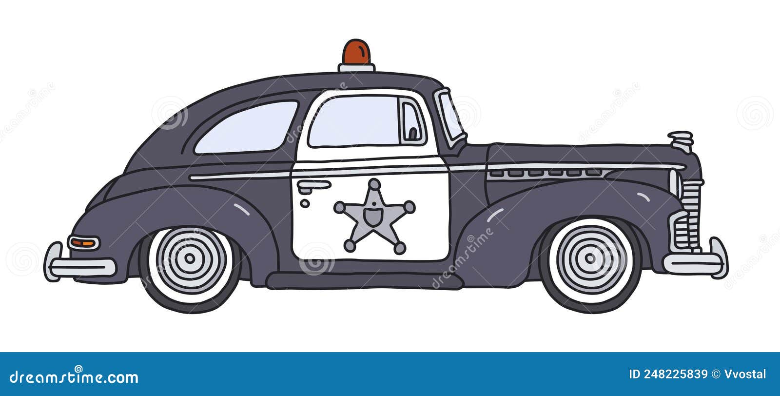 The old police car stock vector. Illustration of save - 248225839