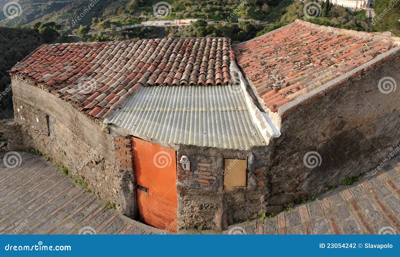 Old Poor House Under Tile Roof Stock Photo - Image of roof, angle: 23054242