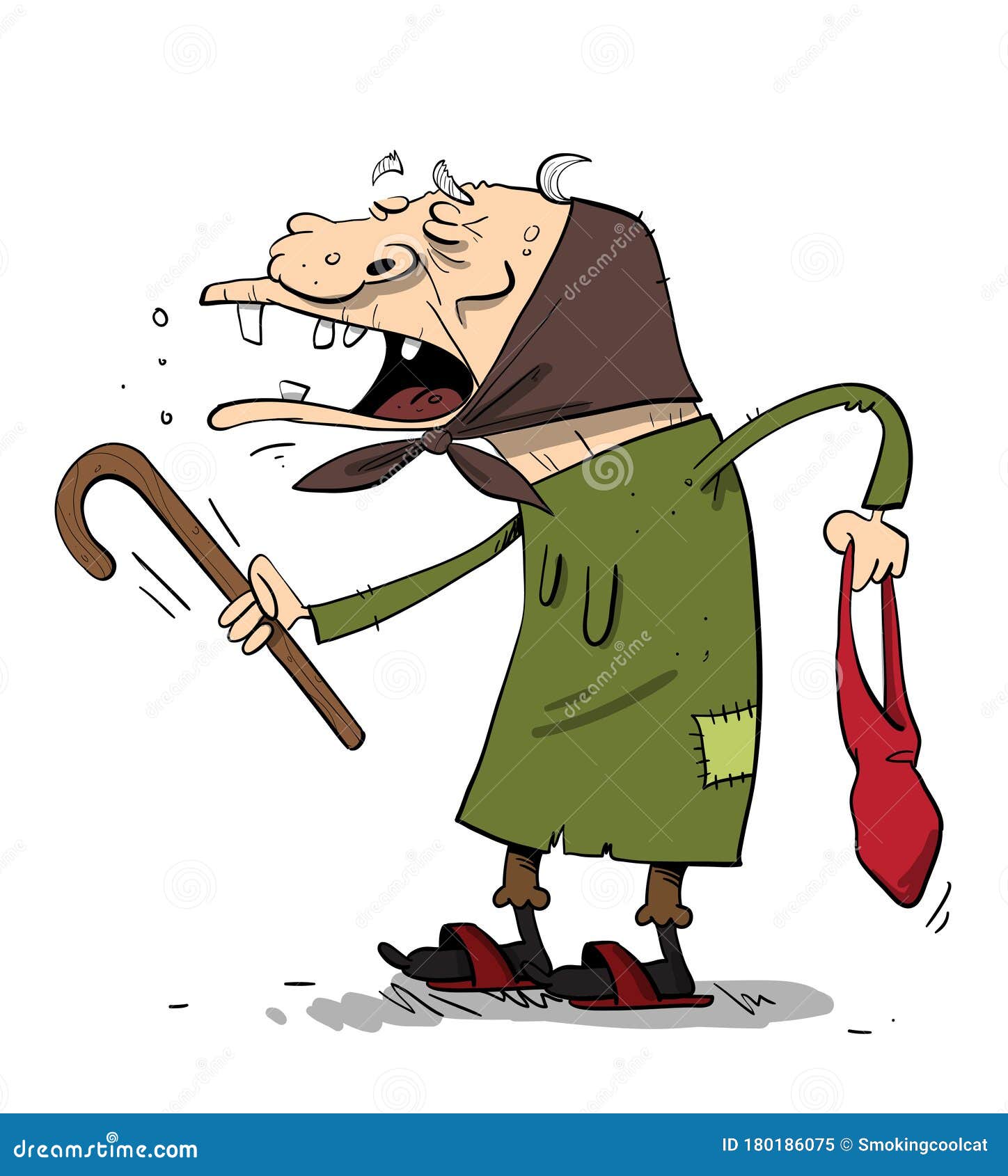 Old Poor Lady Asking for Something Stock Illustration - Illustration of ...