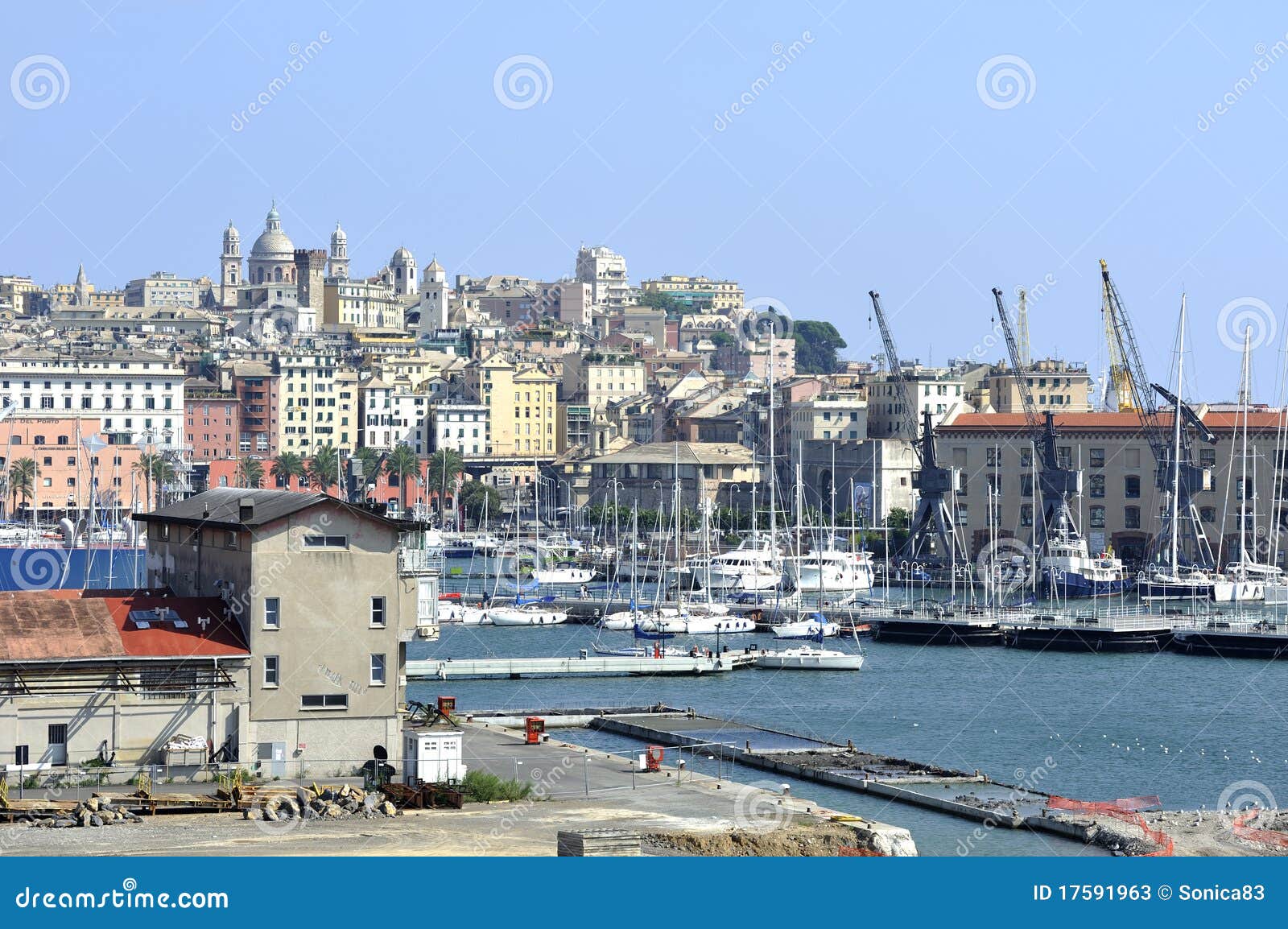 Old port of Genoa stock image. Image of industrial, lighthouse - 17591963