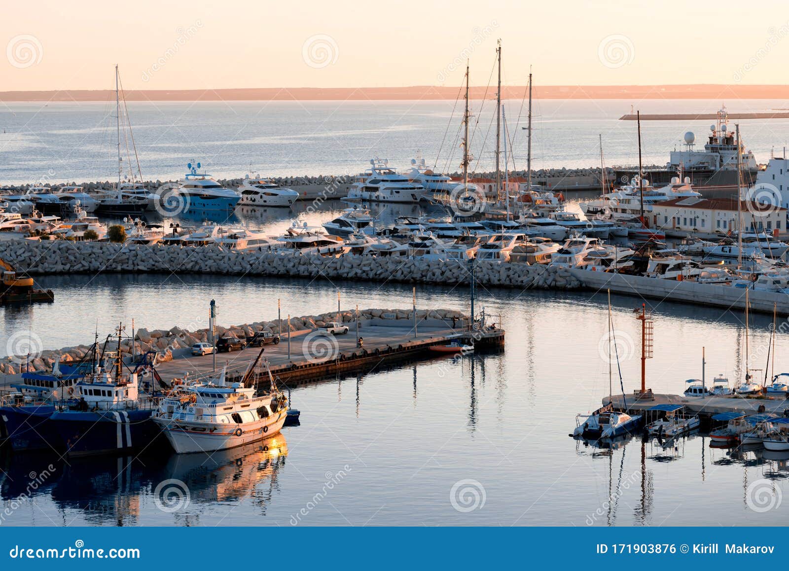 Old Port and Marina in Limassol, Cyprus Stock Photo - Image of bright ...