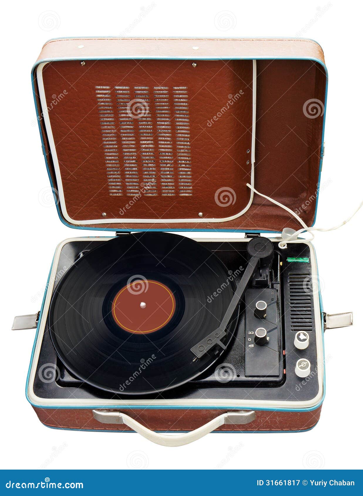 Old portable turntable stock image. Image of media, discjockey - 31661817
