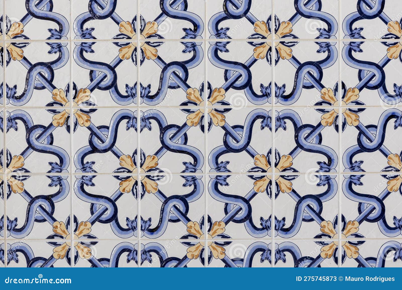 Old Portuguese Azulejo Tiles Stock Image - Image of ornamental, element ...
