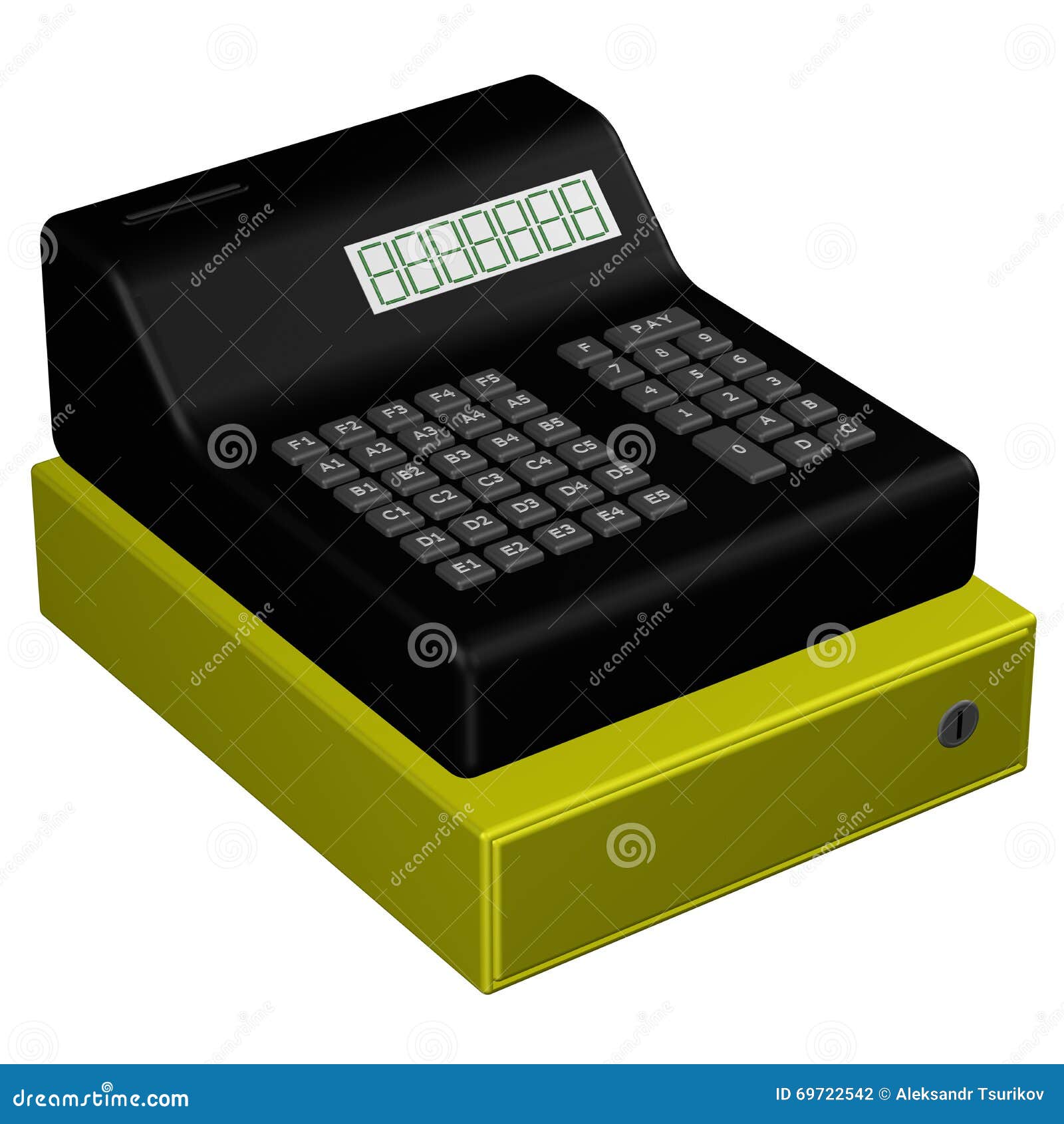 Old POS System. 3D Rendering. Stock Illustration - Illustration of ...