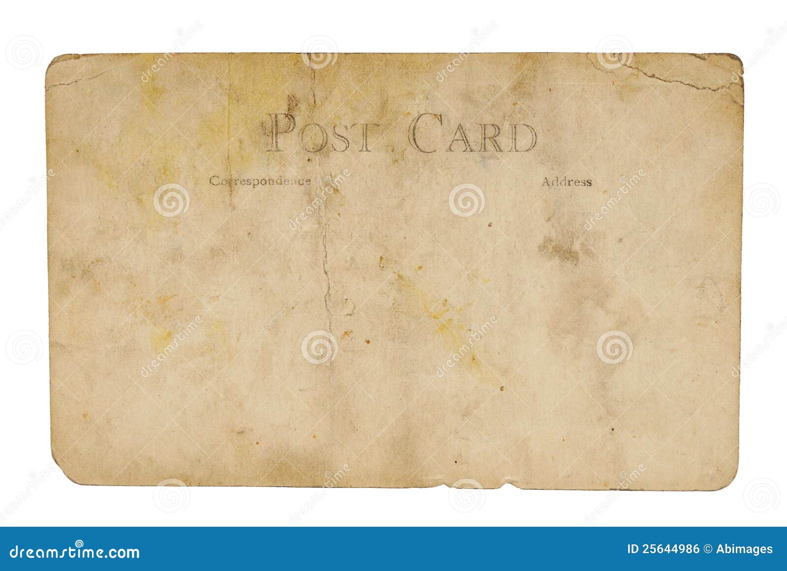 Old post card stock photo. Image of post, plain, stained - 25644986