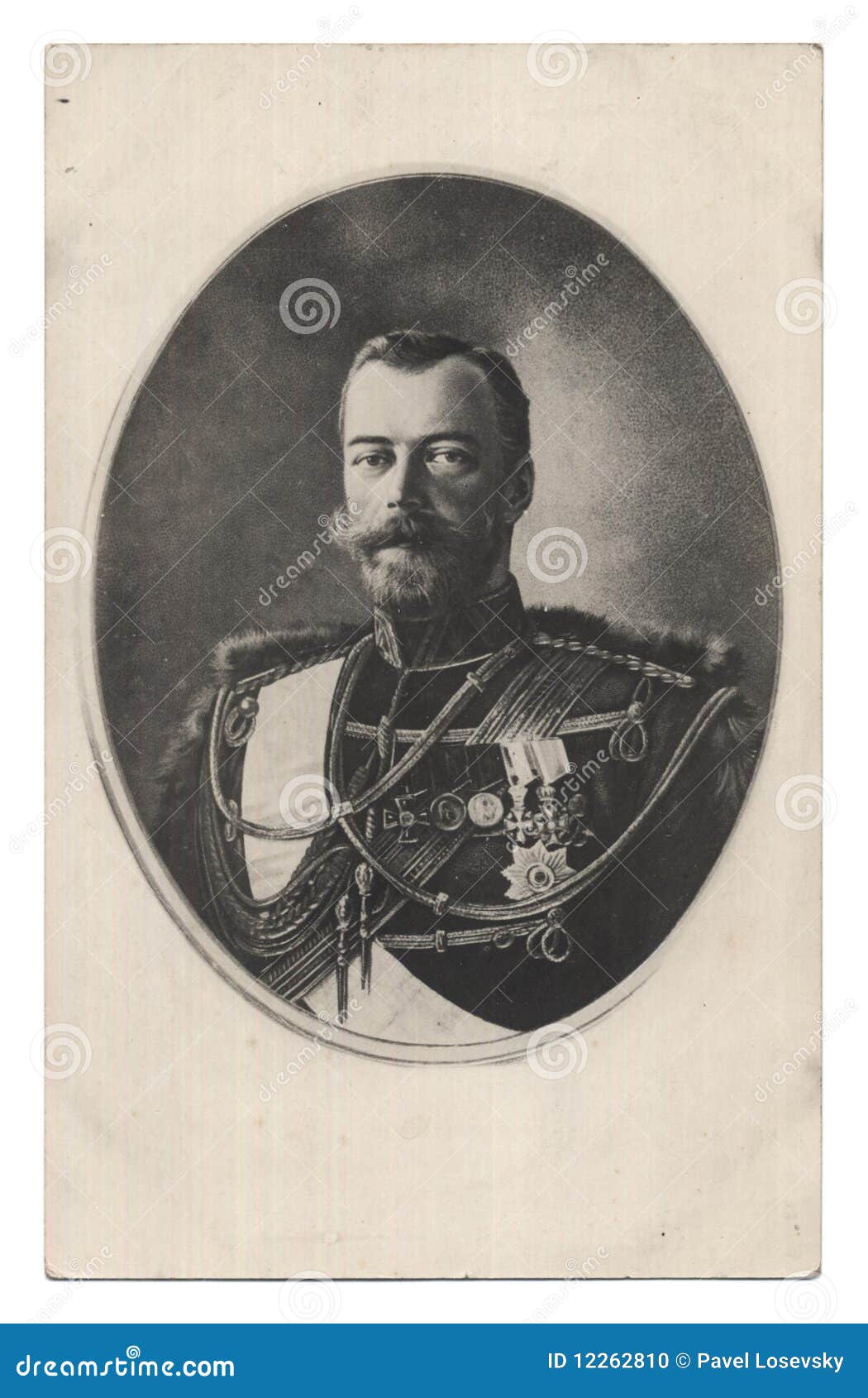 Old Post Card with Nick II Emperor of Russia Stock Photo - Image of ...