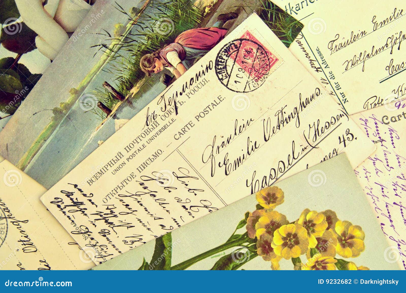 Old Post Cards editorial photography. Image of cent, hand - 9232682