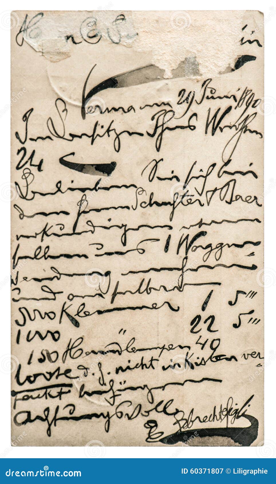 Old Post Mail With Handwritten Text. Paper Texture Royalty-Free Stock ...