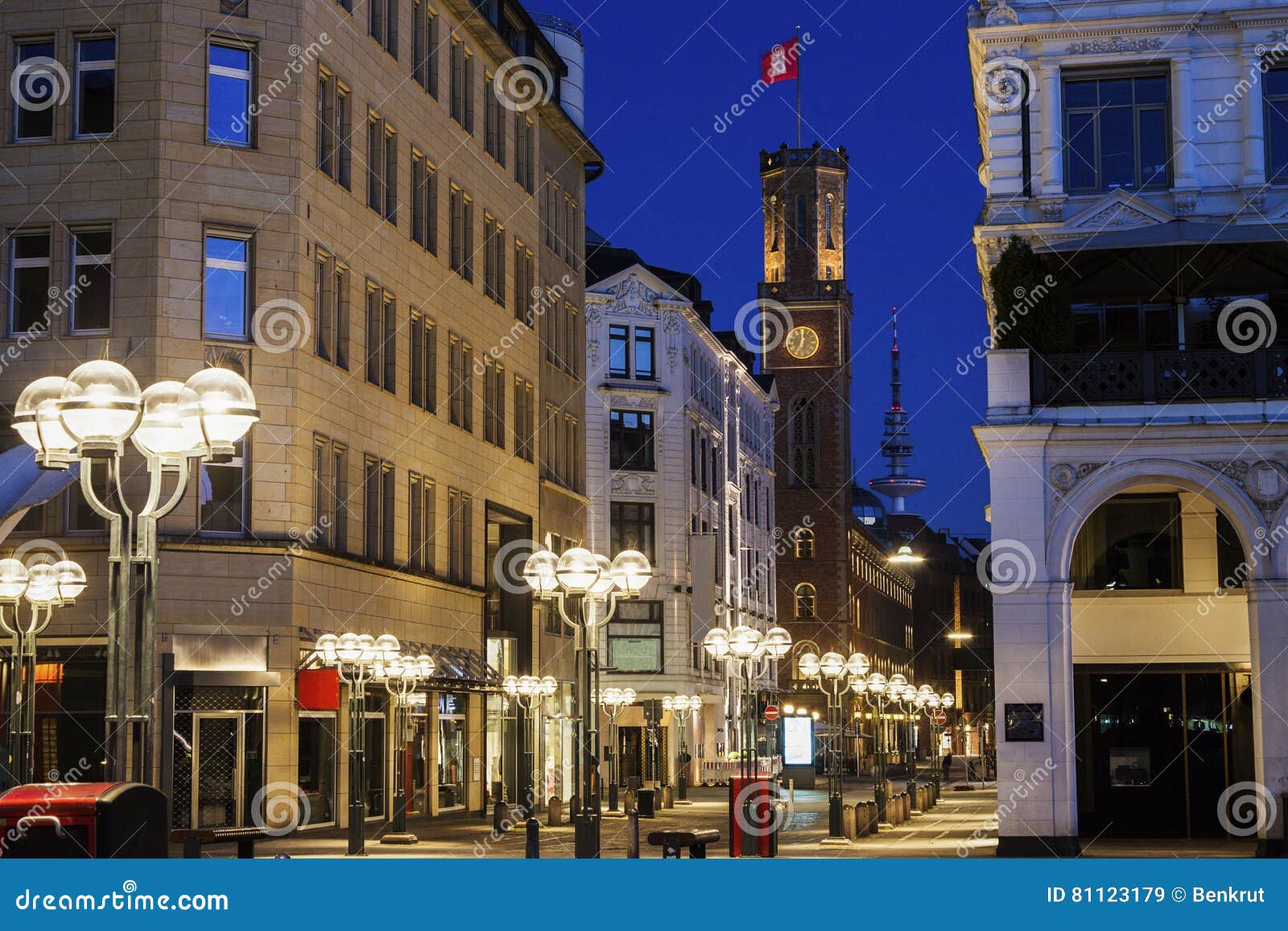 The Old Post Office in Hamburg Stock Image - Image of landmark, town ...