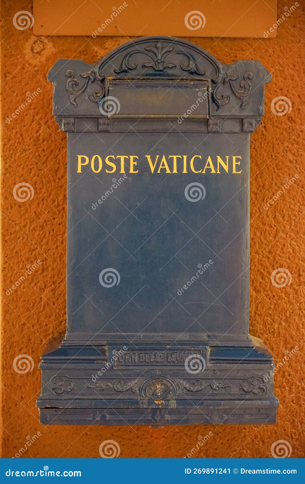 Old Post Office Mailbox of the Vatican Installed on an Orange Wall ...