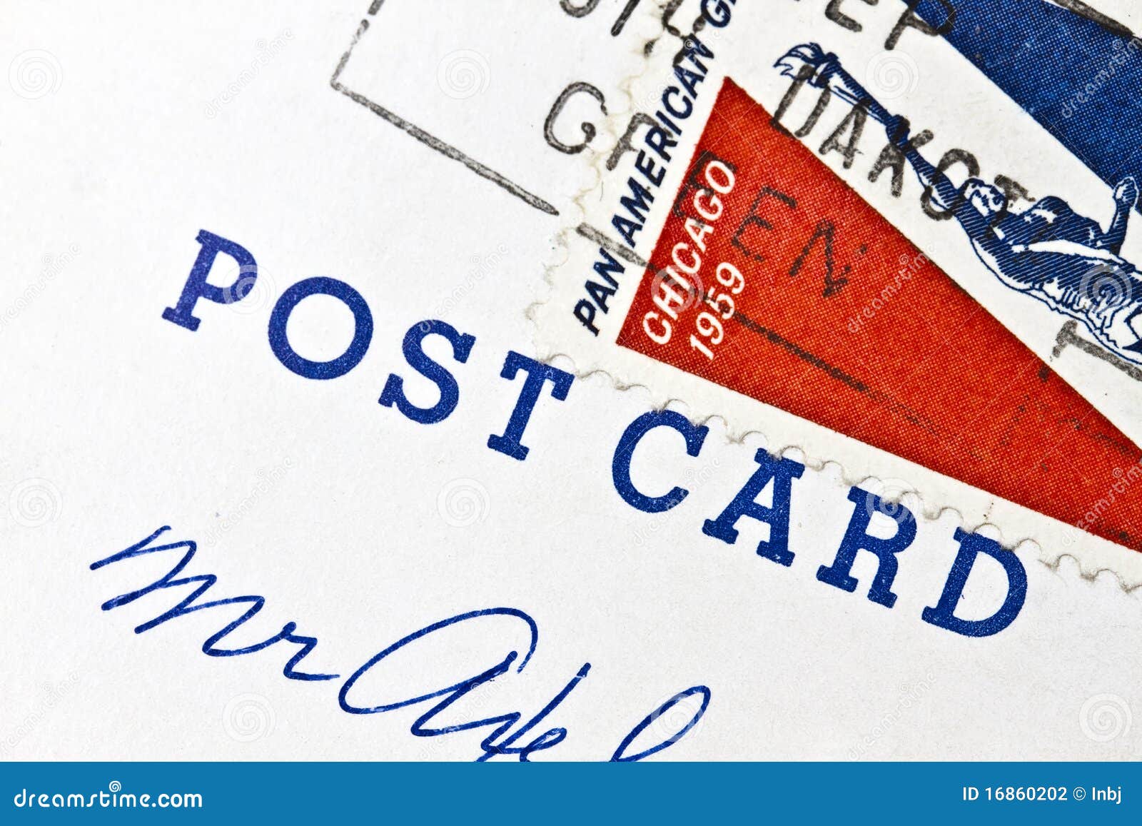 Old postage of post card stock photo. Image of isolated - 16860202