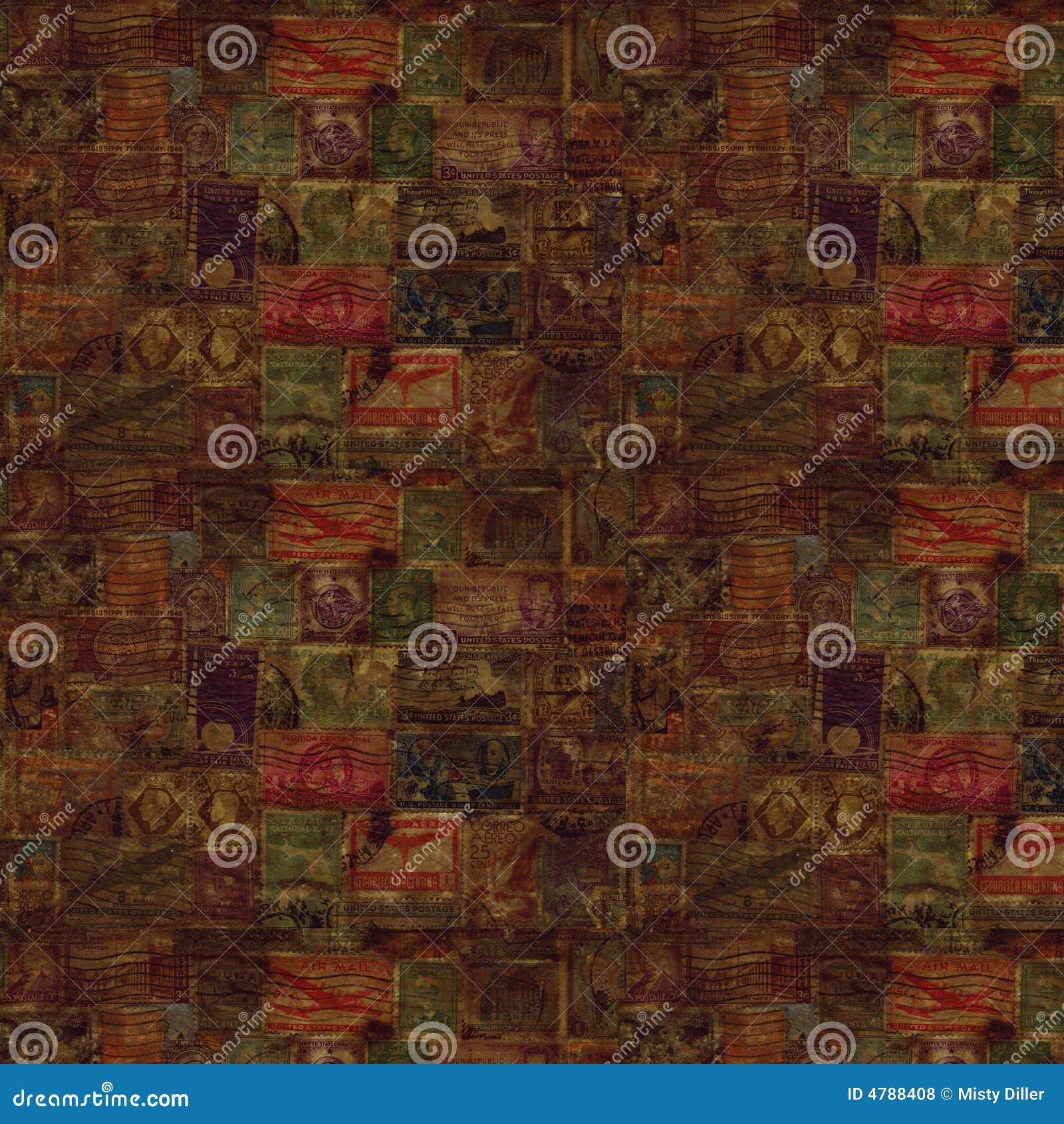 Old Postage Stamp Background Stock Illustration - Illustration of macro ...