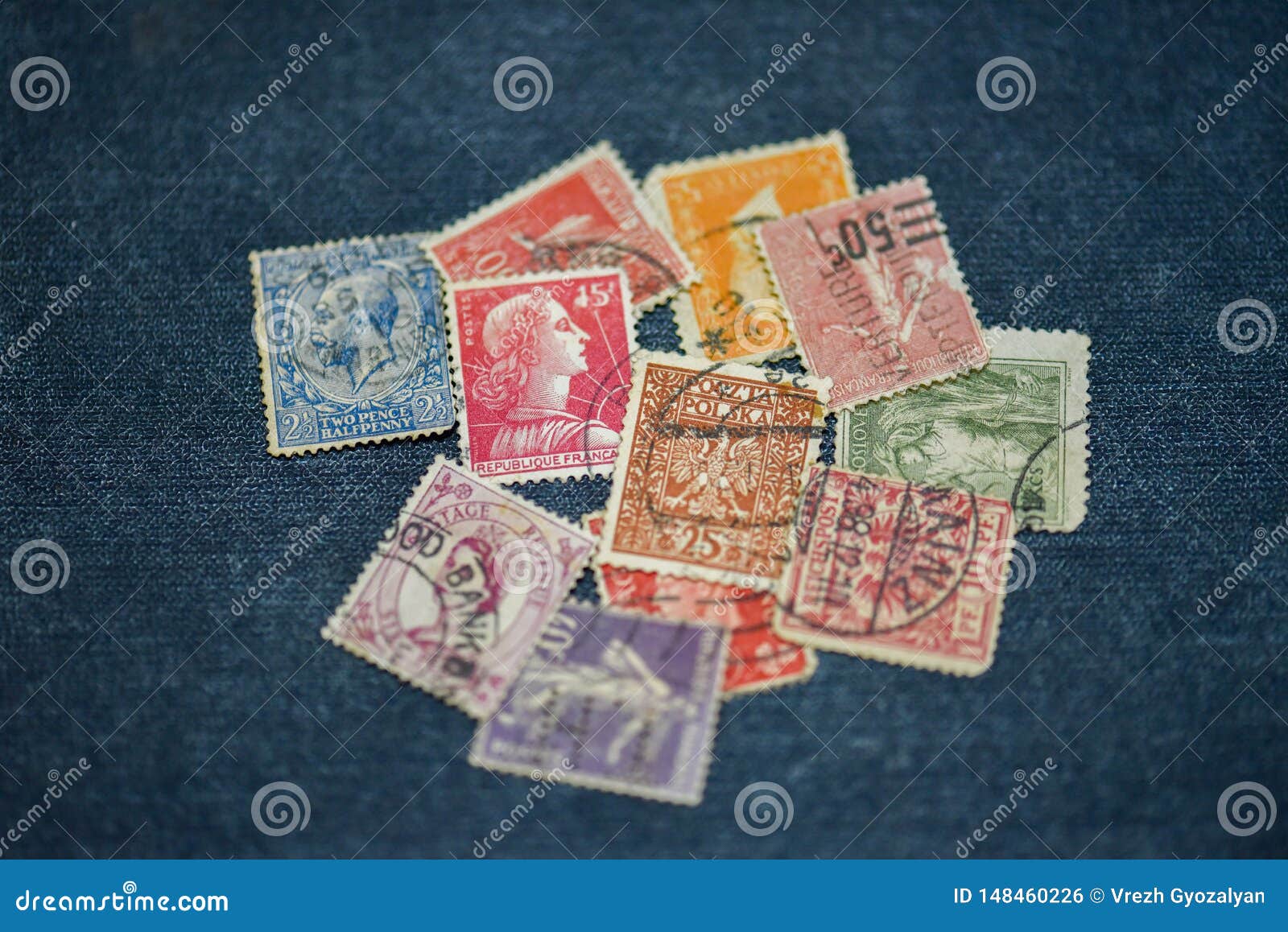 Old Postage Stamp on the Table Editorial Photo - Image of antique ...