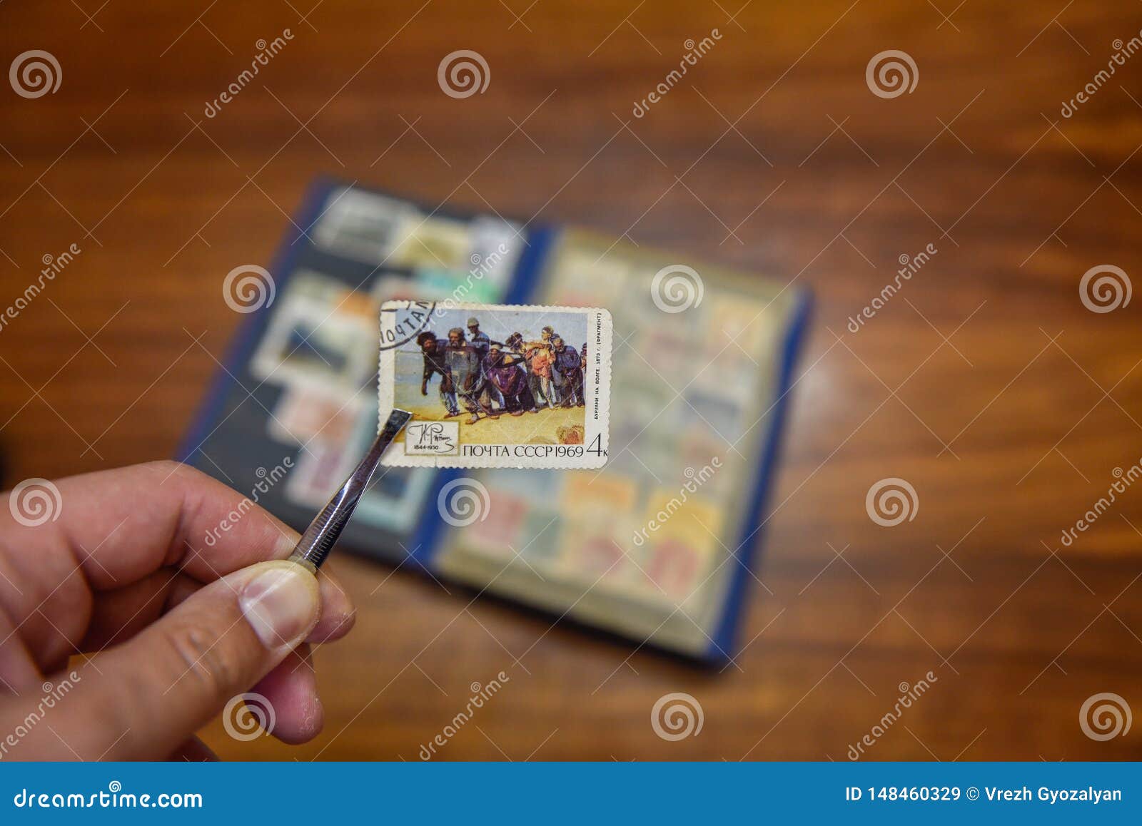 Old Postage Stamp on the Table Editorial Stock Image - Image of stamp ...