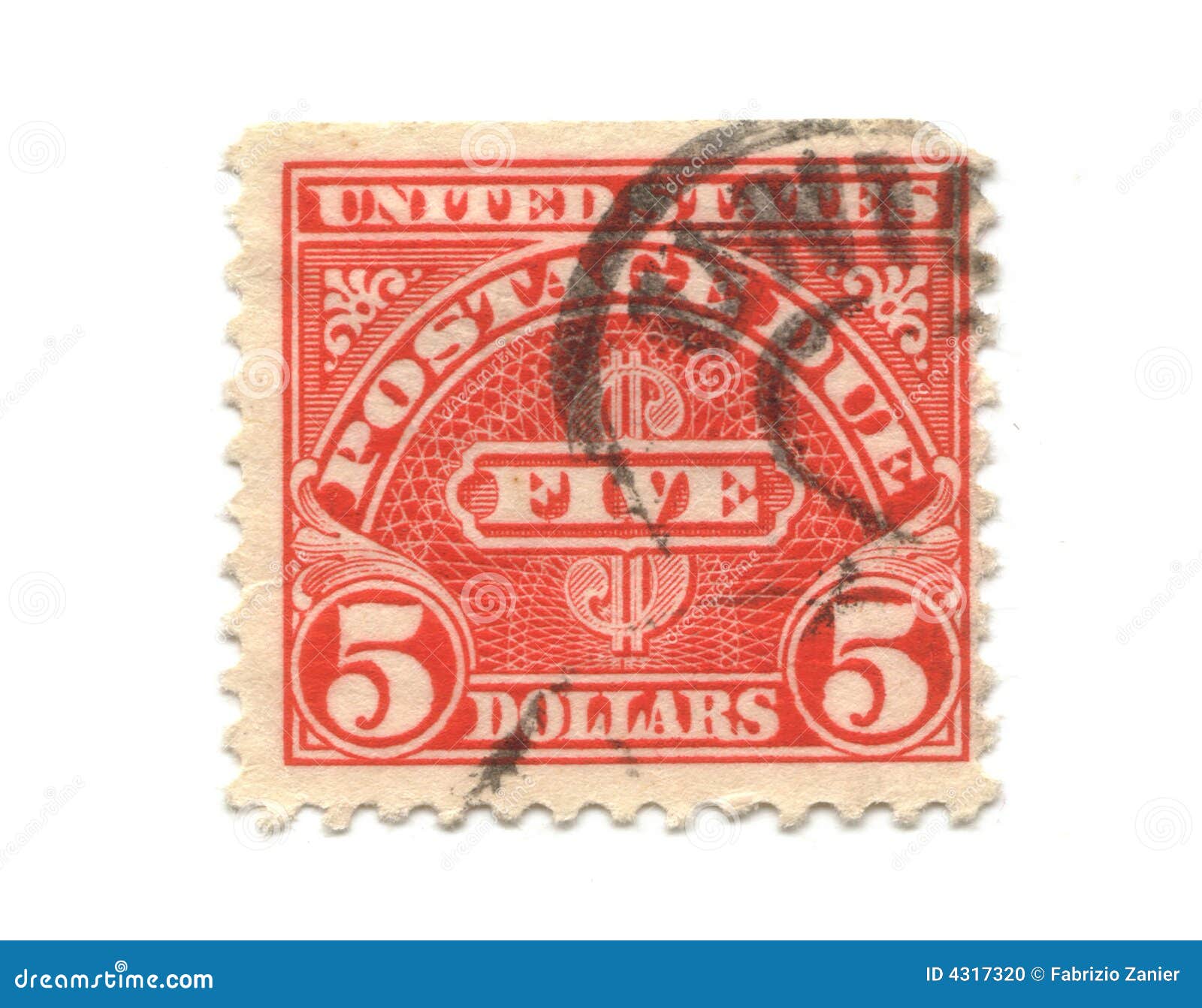 Old Postage Stamp from USA 5 Dollars Editorial Image - Image of ...