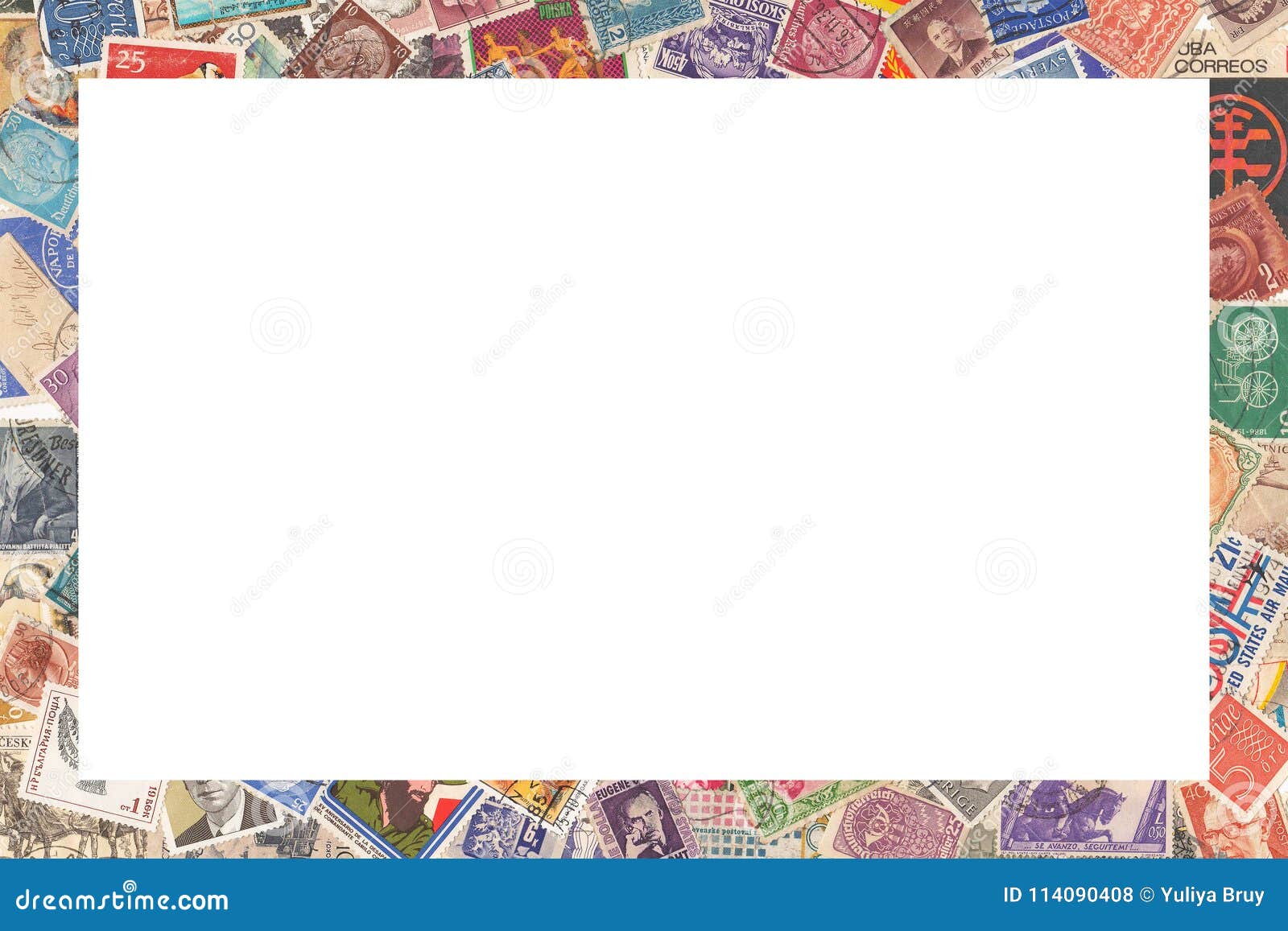 Old Postage Stamps from Different Countries, Frame Editorial Stock ...