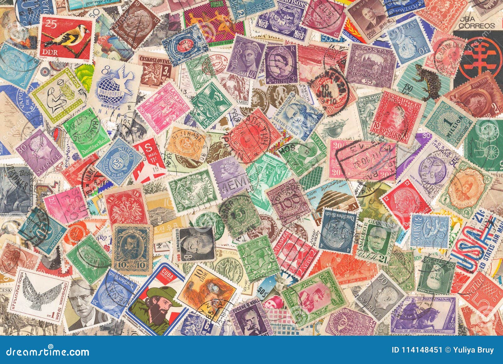 Old Postage Stamps from Different Countries, about 1870s - 1960s ...